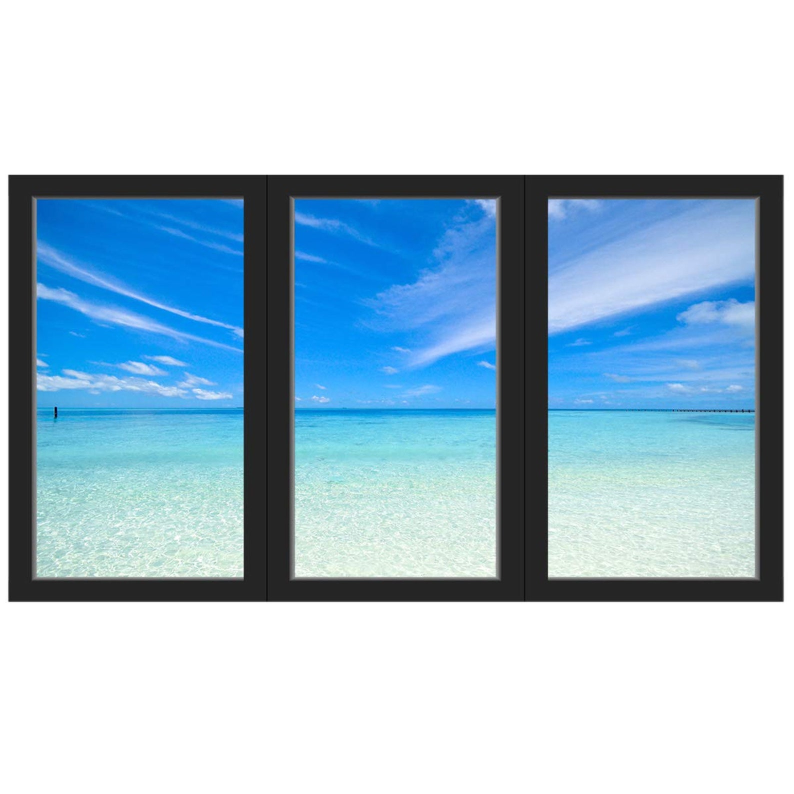 Ocean Window Sticker 3D Wall Decal Office Mural Vinyl Decor - VWAQ OW06 ...