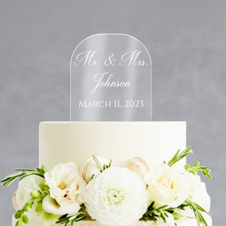 Custom Name Acrylic Wedding Cake Topper Mr Mrs Wedding Decor - Etsy