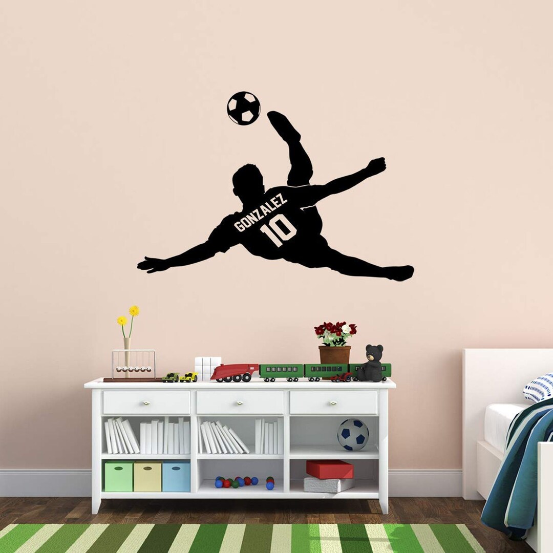 Soccer Wall Decal Personalized Soccer Player Name Wall Decal Custom ...