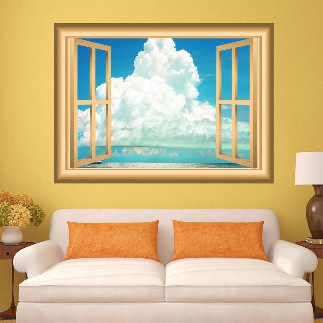 Ocean Wall Decal, Window Frame Decal, Peel and Stick Nursery Decal ...
