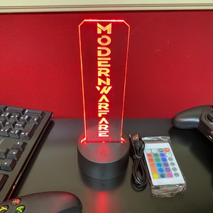 Art Deco Lamp Gamer Tag Custom Night Light - Gaming Decor Desk Lamp ...