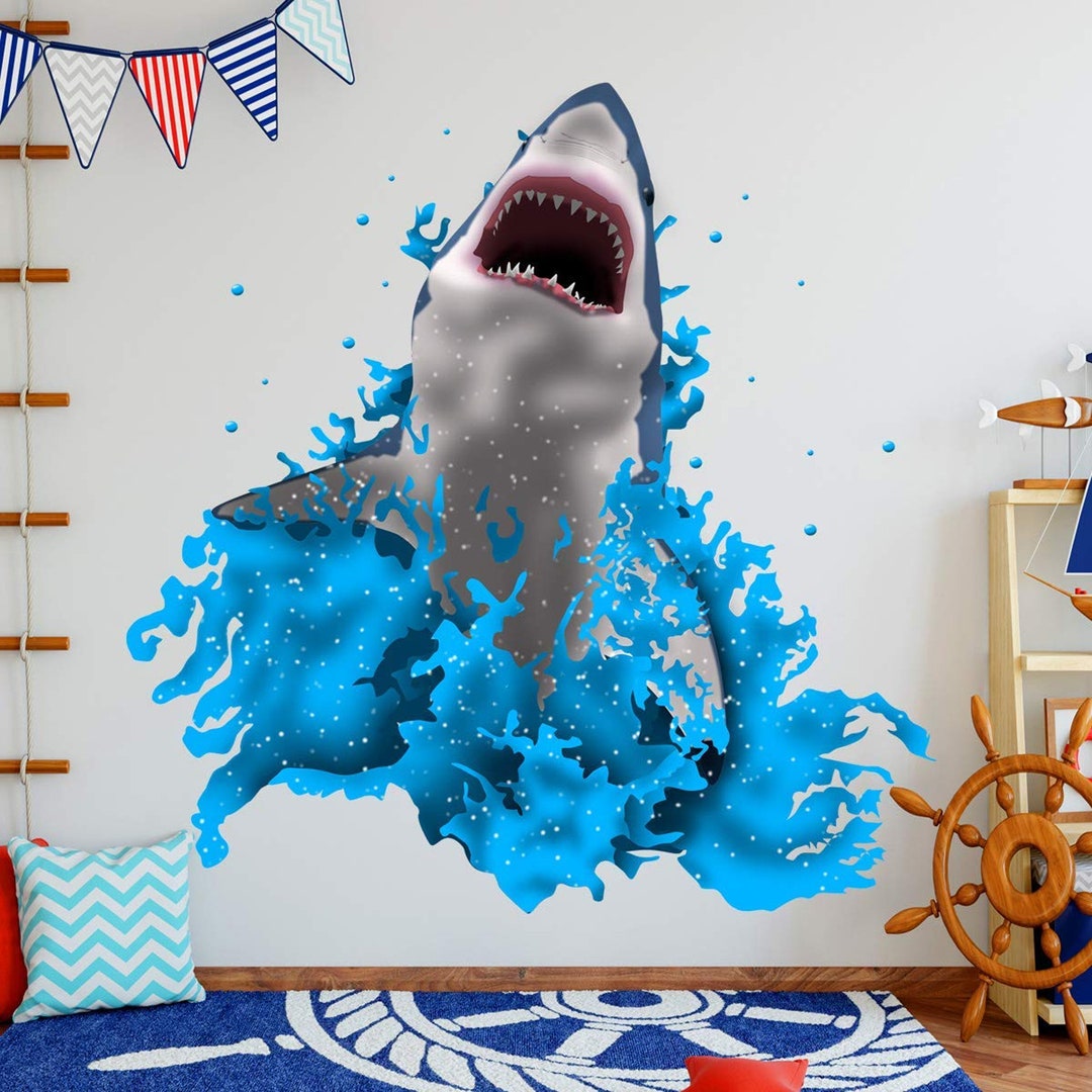 Wall Sticker, Great White Lovers Gift, Shark Jaw Decal - VWAQ NA08 - Etsy
