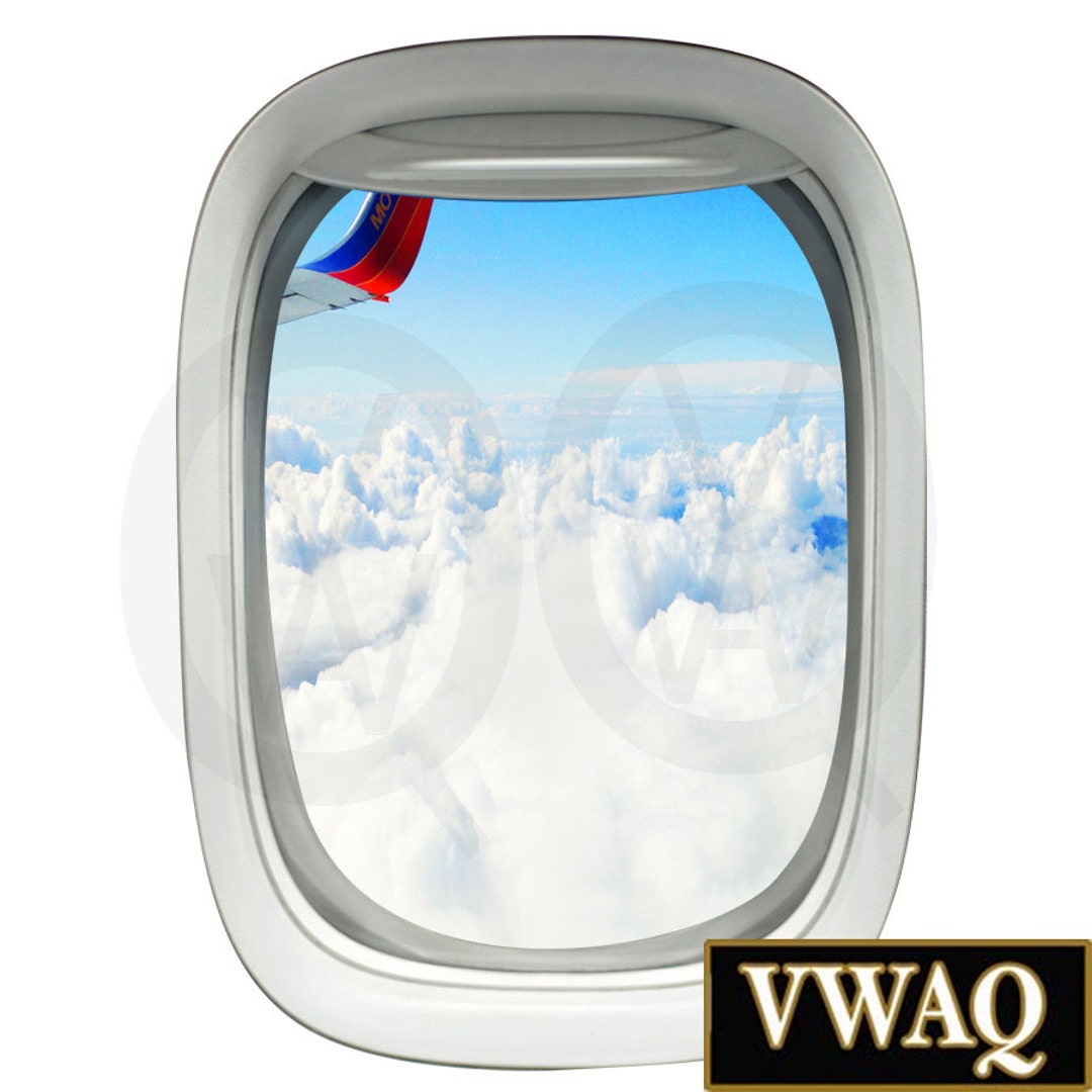 3D Airplane Window Decal Sky Clouds Aerial View Vinyl Wall Art - VWAQ ...