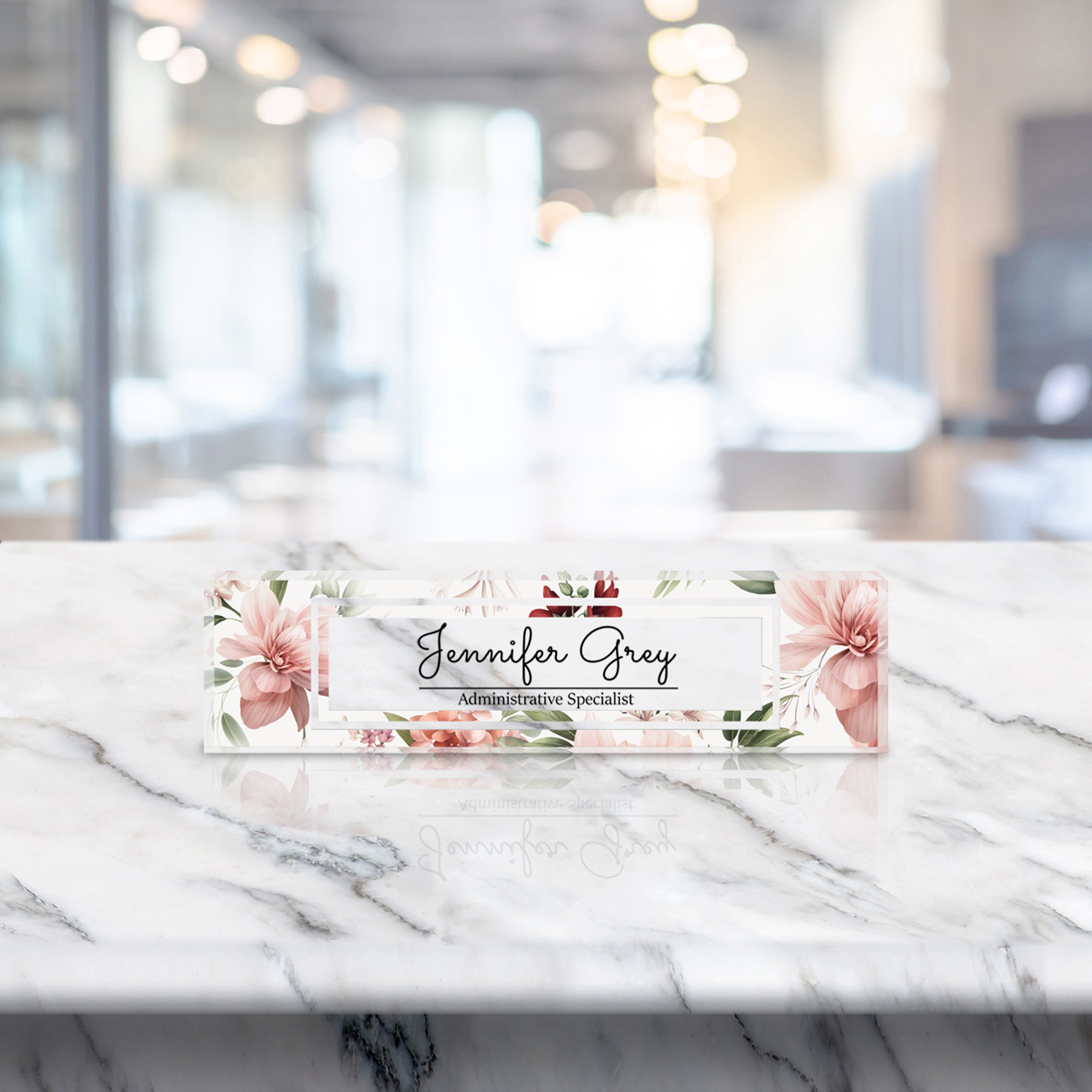 Personalized Name Plate for Desk | Clear Acrylic Glass Art | Custom ...