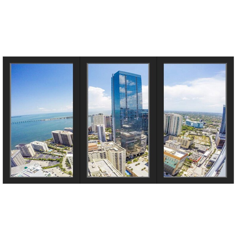 Ocean City View Wall Decal Office Window Cling Vinyl Sticker - VWAQ ...