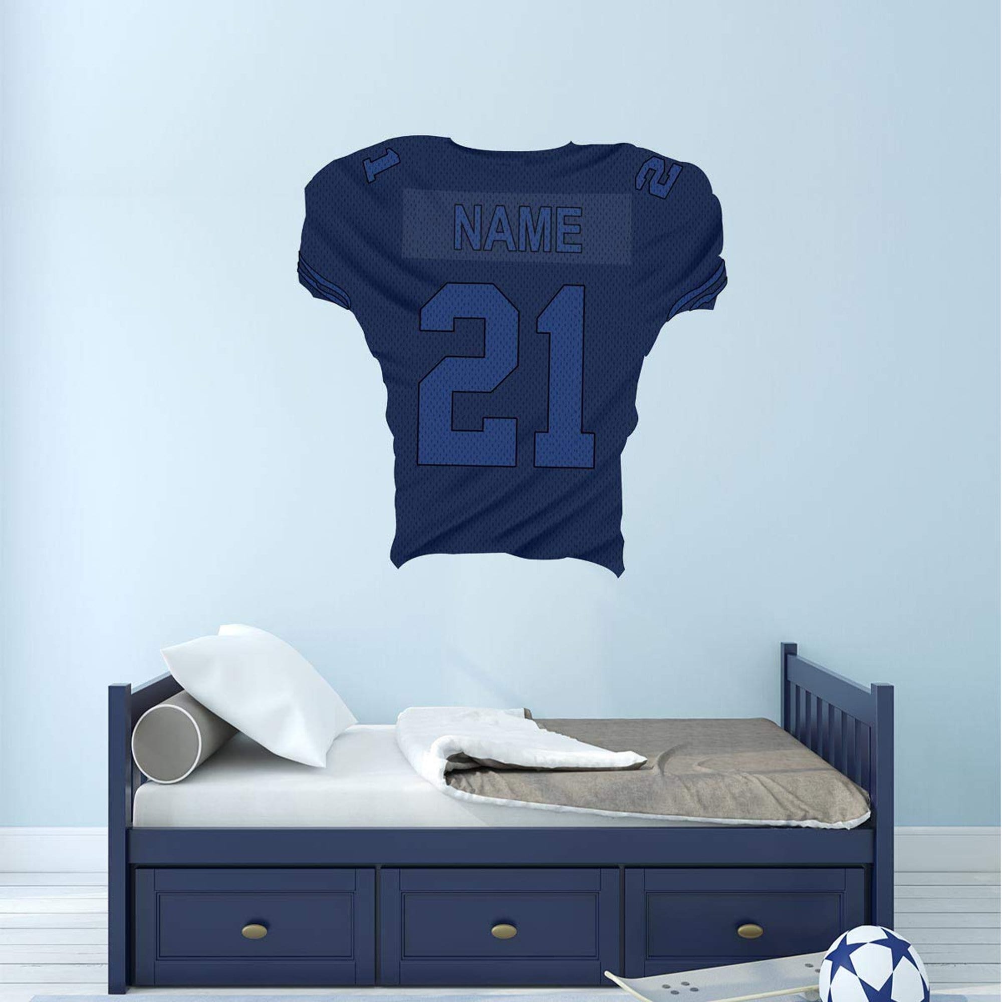Football Wall Decal Custom Football Jersey Removable Name | Etsy