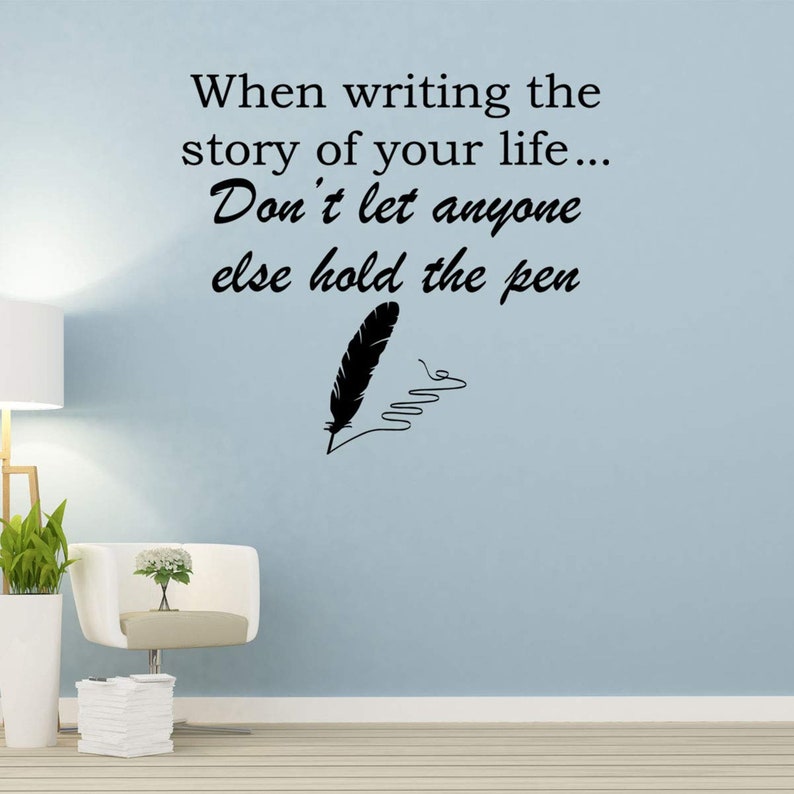 VWAQ When Writing the Story of Your Life Vinyl Quotes Wall - Etsy
