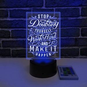 Motivational Signs Desk Night Lamp Light up Acrylic Led Lights - VWAQ ...