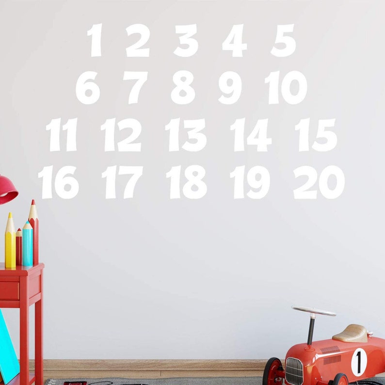 Numbers Wall Decals for Kids Classroom Educational Vinyl Stickers ...