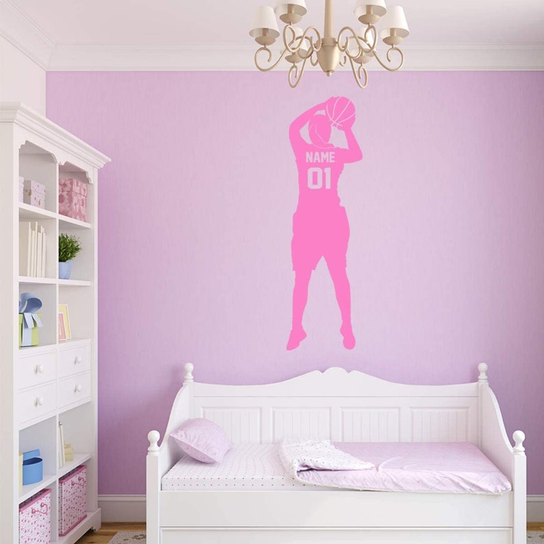 Custom Basketball Girl Wall Decal - Personalized Name Girls Room Sports ...