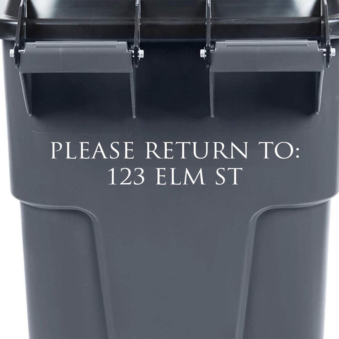 Custom Trash Bin Decal Please Return to Garbage Can Personalized Home ...