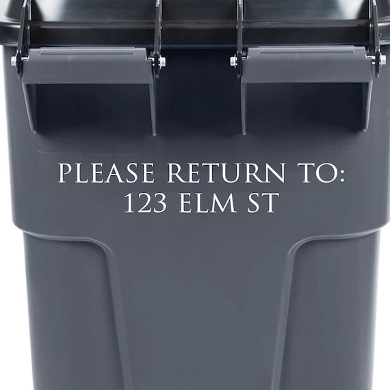 Custom Trash Bin Decal Please Return to Garbage Can - Etsy