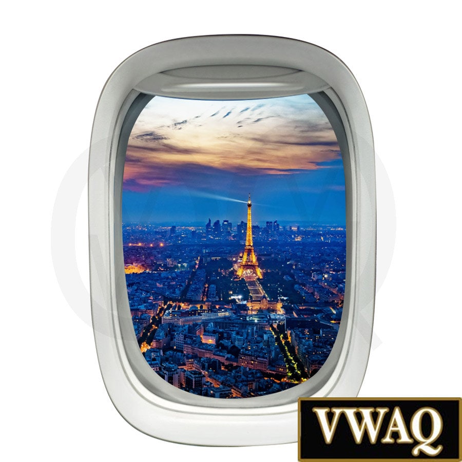 Paris Sky View Airplane Window Decal Eiffel Tower City of | Etsy