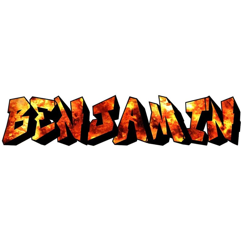 Custom Flames Wall Stickers Name Personalized Graffiti | Etsy