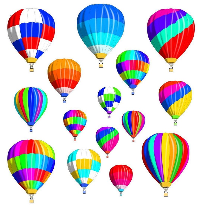 Hot Air Balloon Sticker Pack 15pcs Nursery Stickers Peel - Etsy