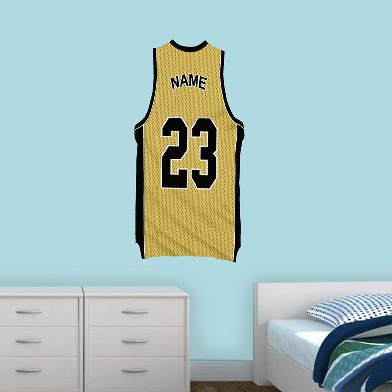 Custom Basketball Jersey Removable Wall Decal Personalized | Etsy