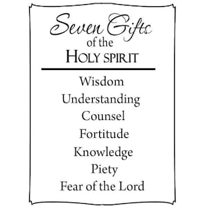 7 Gifts of the Holy Spirit Wall Decal Bible the Seven Gifts of the Holy ...