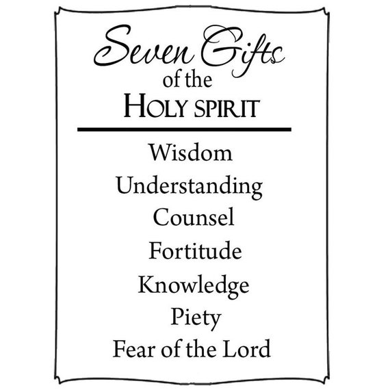 7 Gifts Of The Holy Spirit Unit Content 5 Gifts Of Holy Spirit