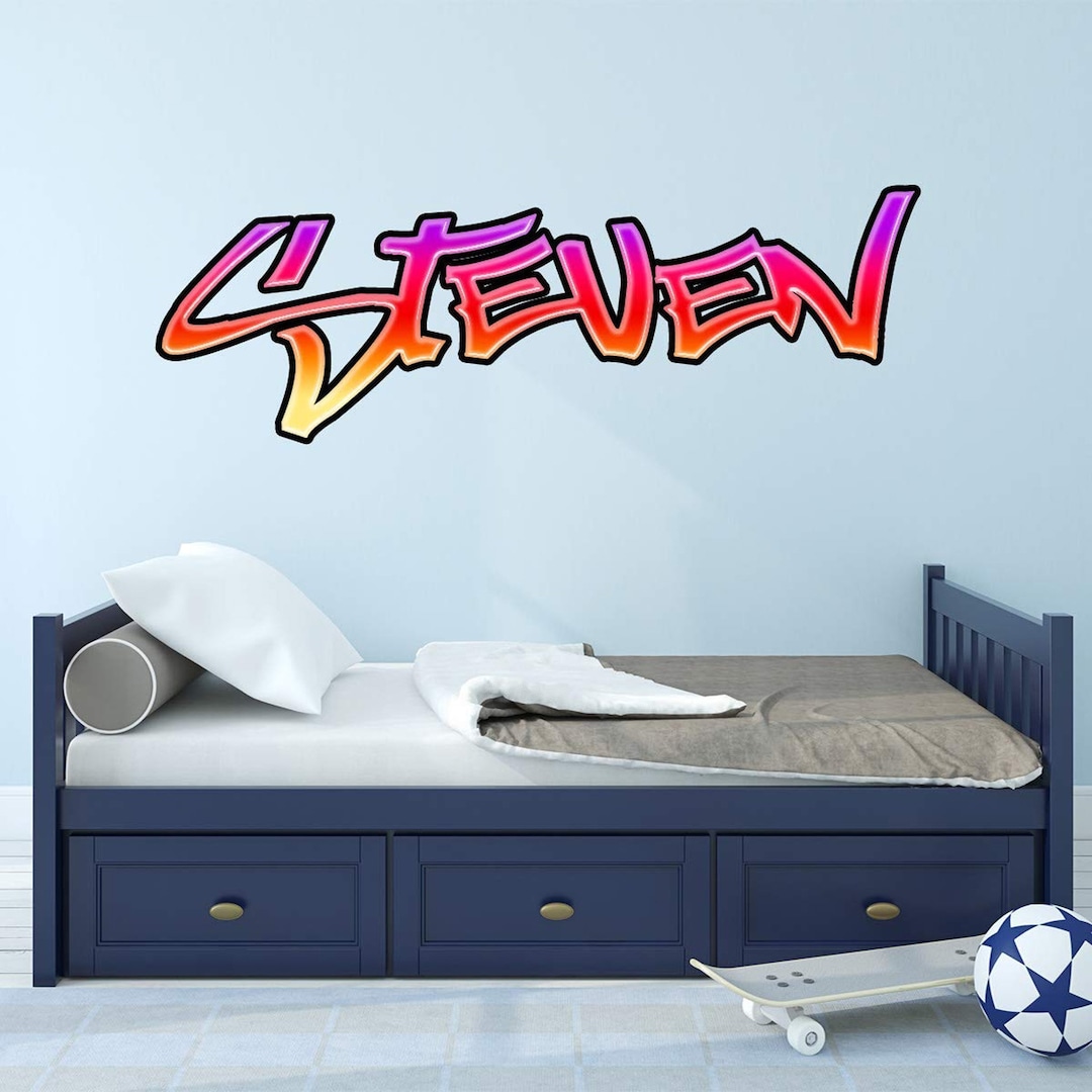 Graffiti Wall Decals Custom Name - Hip Hop Stickers Personalized Kids ...