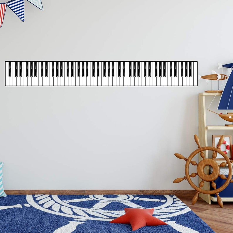 Piano Keys Wall Decal - Musical Instrument Decor - Peel and Stick ...