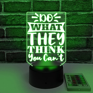 Motivational Quotes Acrylic Sign, Desk Lamp Night Light up Led Lights ...