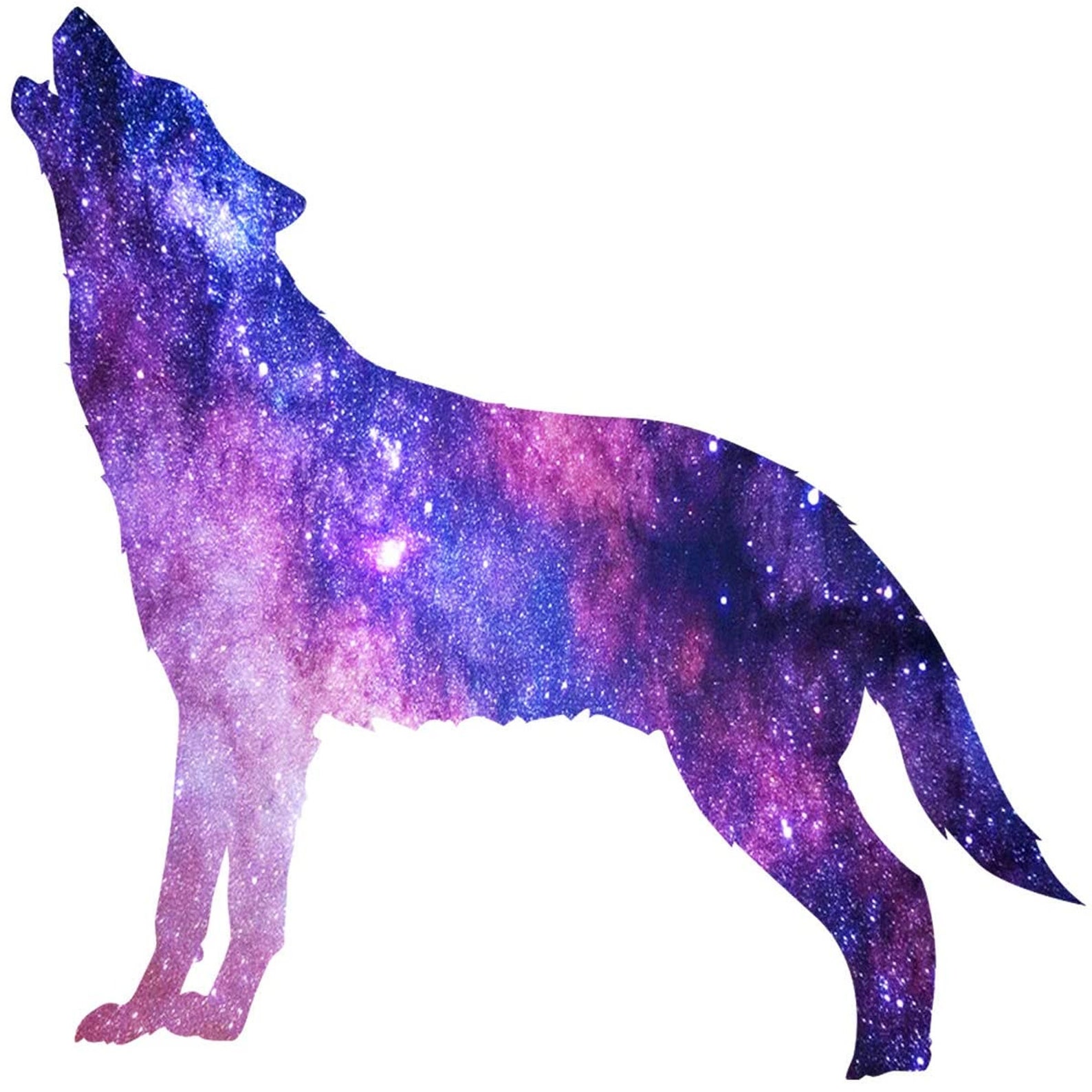 Galaxy Howling Wolf Space Wall Decal - Animals Bedroom Nature Decor ...