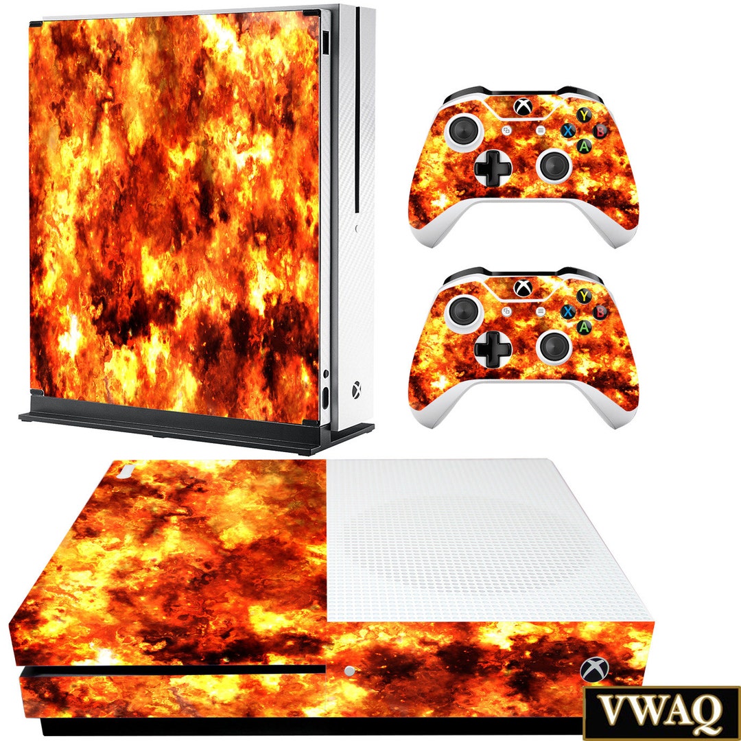 Xbox One S Fire Skin Decal - for Console and Controllers Flame Skin for ...