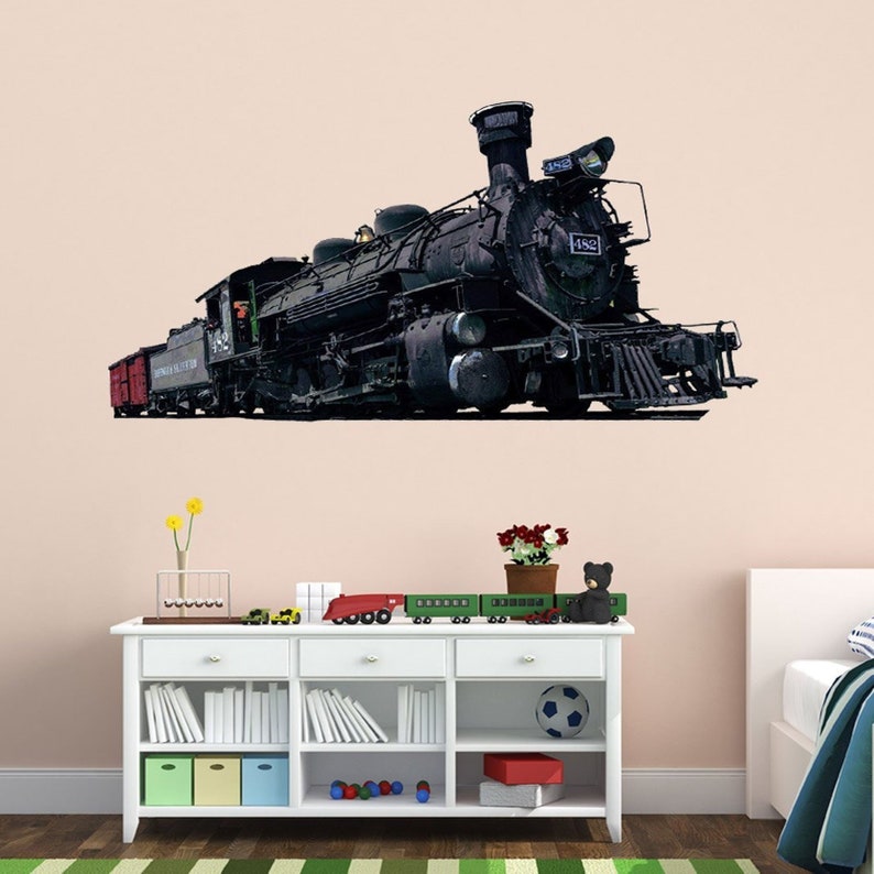 Train Wall Decal Vintage Steam Train Stickers Reusable | Etsy