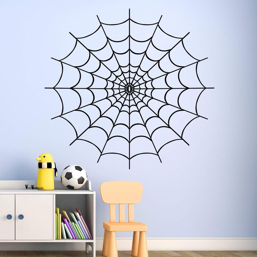 Spider Web Wall Decals for Bedroom - Vinyl Sticker Halloween Decor ...