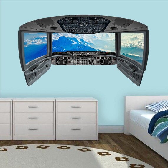 VWAQ Airplane Cockpit Wall Decal Mountains Plane Window - Etsy