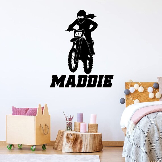 Dirtbike Girl Customized Wall Decal Extreme Sports | Etsy