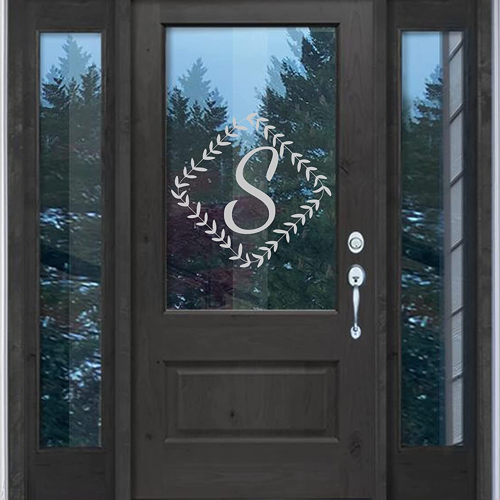 Custom Name Front Door Wreath Decal Personalized Last Name Letter ...