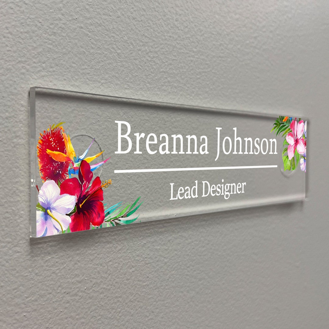 Acrylic Sign Aesthetic Decor, Office Door Name Plate for Desk or Wall ...