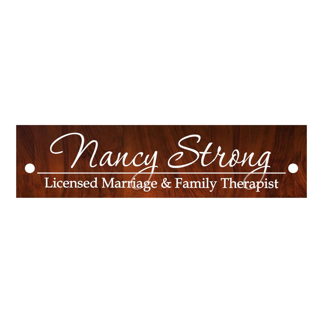 Custom Printed Wall or Desk Nameplate Acrylic Sign Nancy Strong 9w X 2 ...