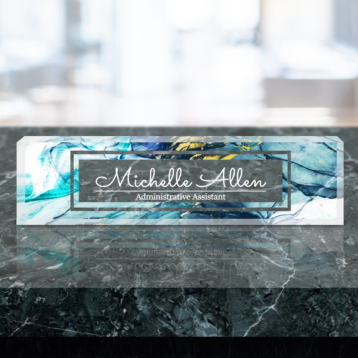 Personalized Name Plate for Desk | Clear Acrylic Glass Art | Custom ...