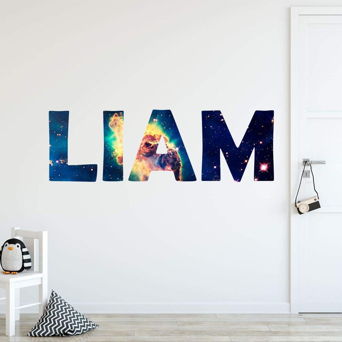 Personalized Kids Name Space Wall Decal Custom Nebula Sticker Decor ...
