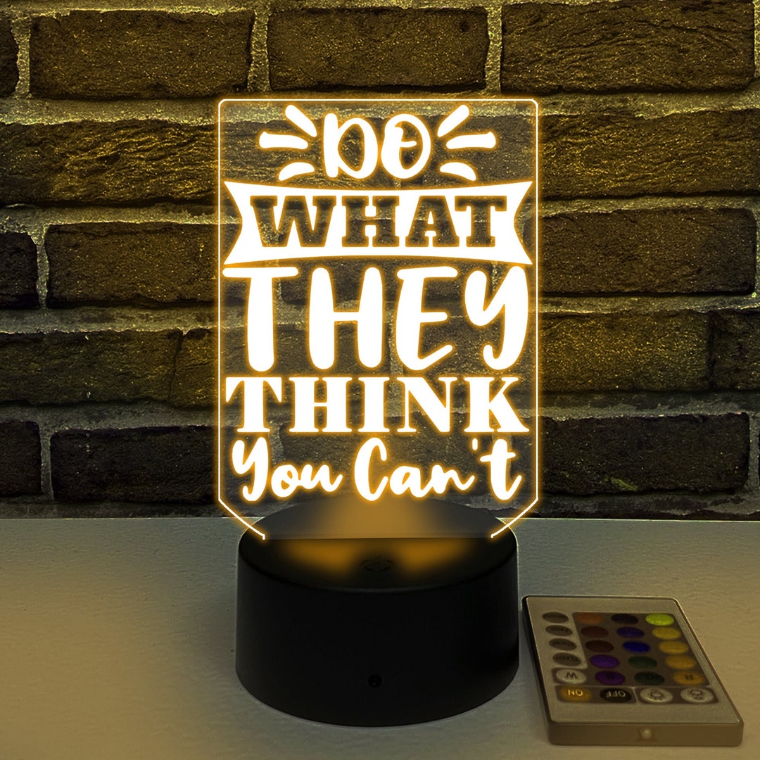 Motivational Quotes Acrylic Sign, Desk Lamp Night Light up Led Lights ...