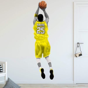 Personalized Basketball Player Wall Decal - Custom Name Sports Wall ...