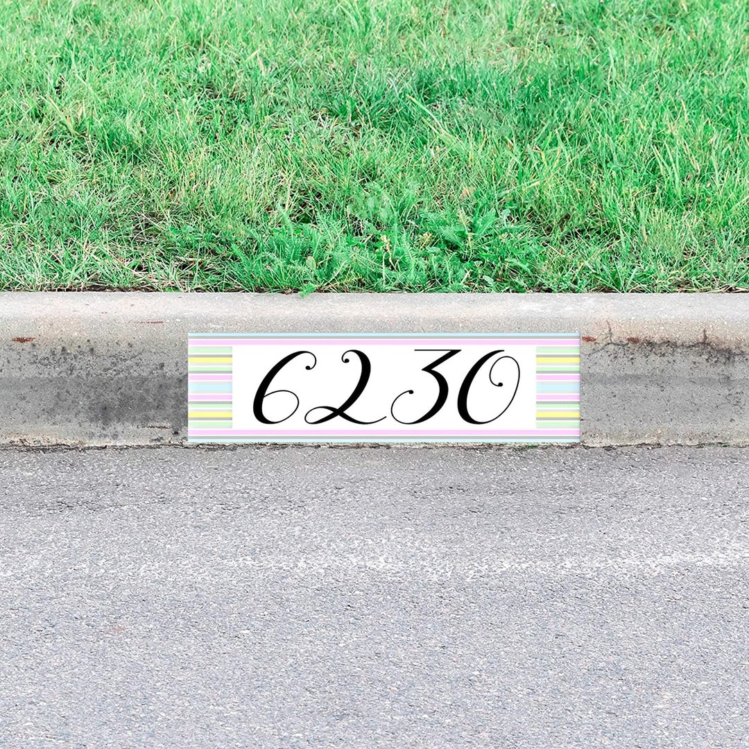 Custom House Number Curb Sign Decal Personalized Address Sticker ...