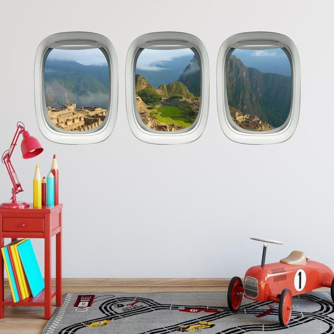 Airplane Window Wall Decal Aieral View Peru Machu Picchu Mountain ...