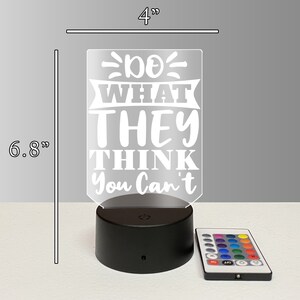 Motivational Quotes Acrylic Sign, Desk Lamp Night Light up Led Lights ...