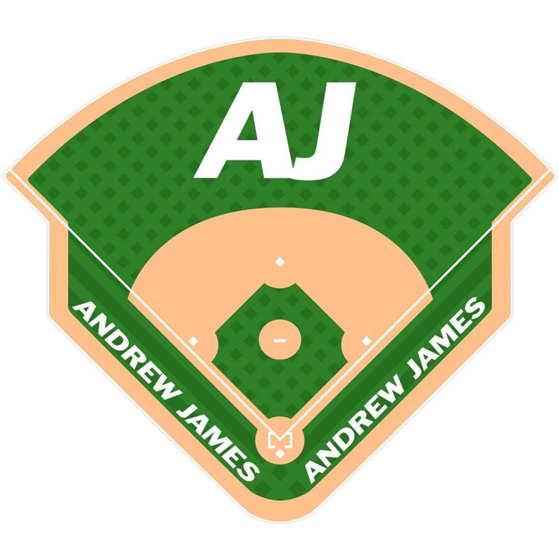 Personalized Baseball Field Wall Decal - Custom Name Sports Sticker ...