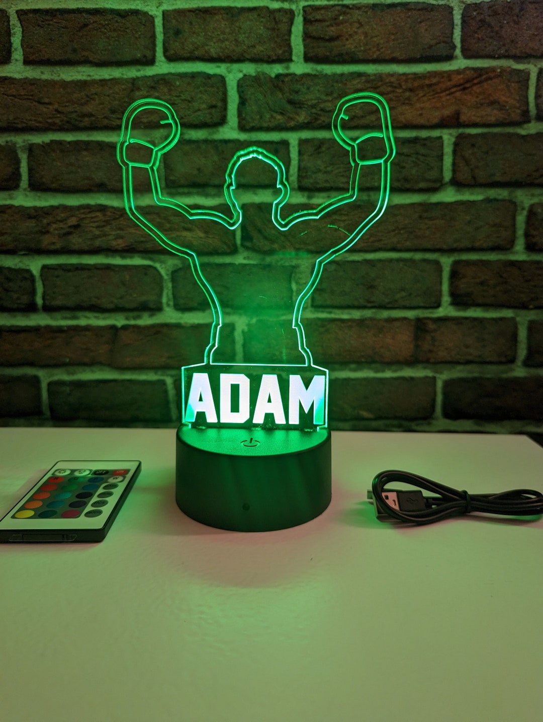 Custom Name Edge Lit Acrylic Boxer - Personalized Acrylic Sign - Multi ...