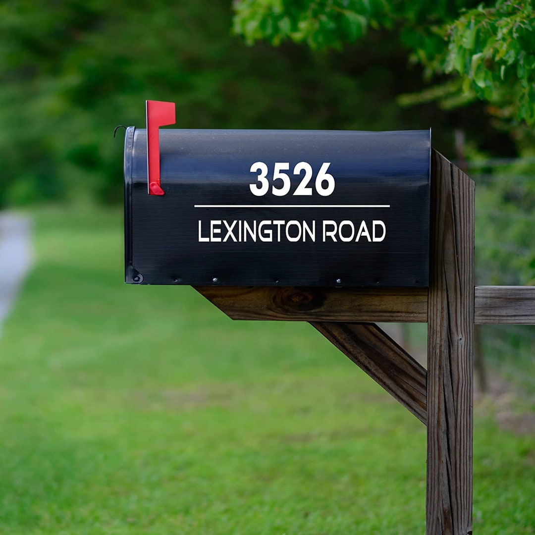 Mailbox Numbers - Street Address Vinyl Decal - Custom Mailbox Decal Set ...