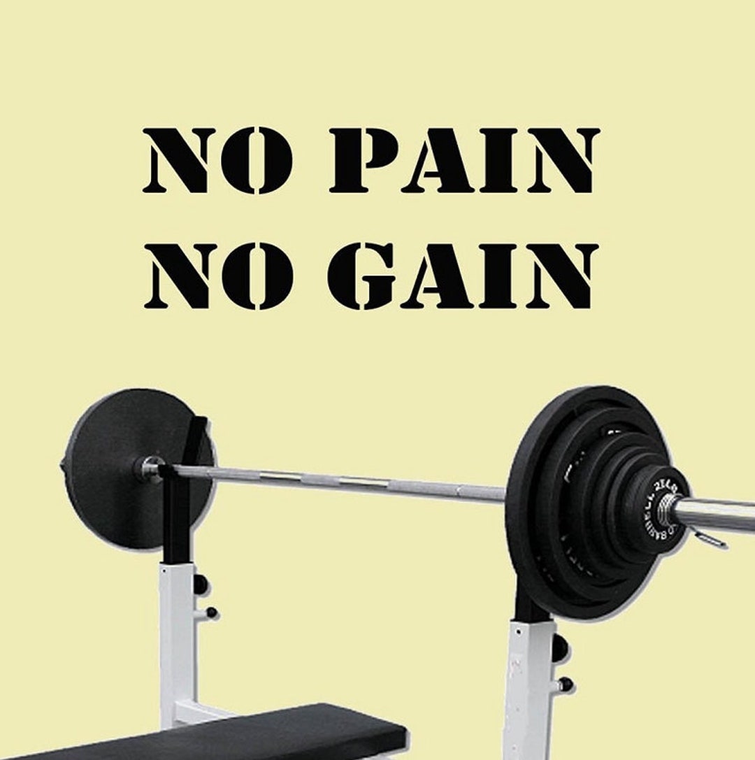 No Pain No Gain Exercise Workout Gym Health and Fitness Vinyl Lettering ...