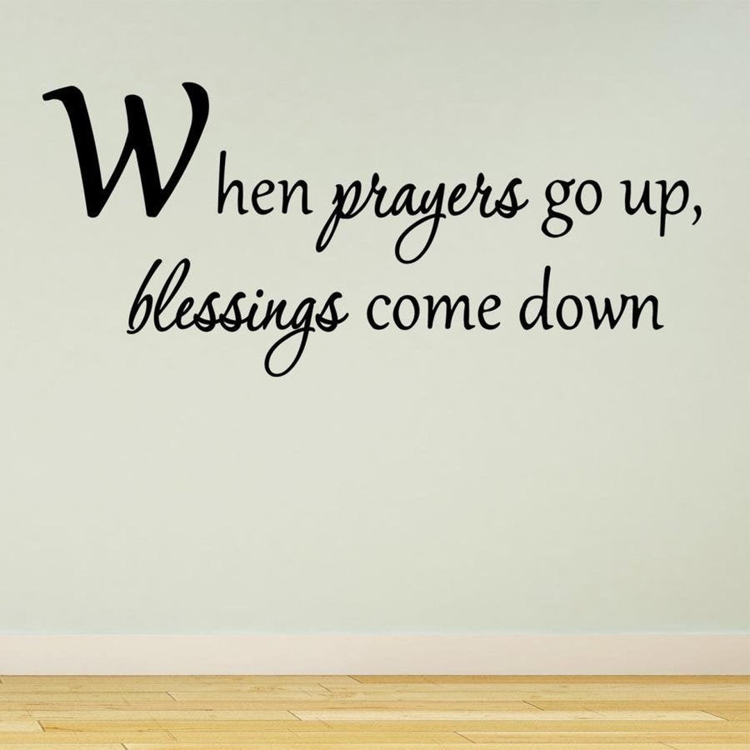 VWAQ When Prayers Go Up, Blessings Come Down. Prayer Matte Black Vinyl ...