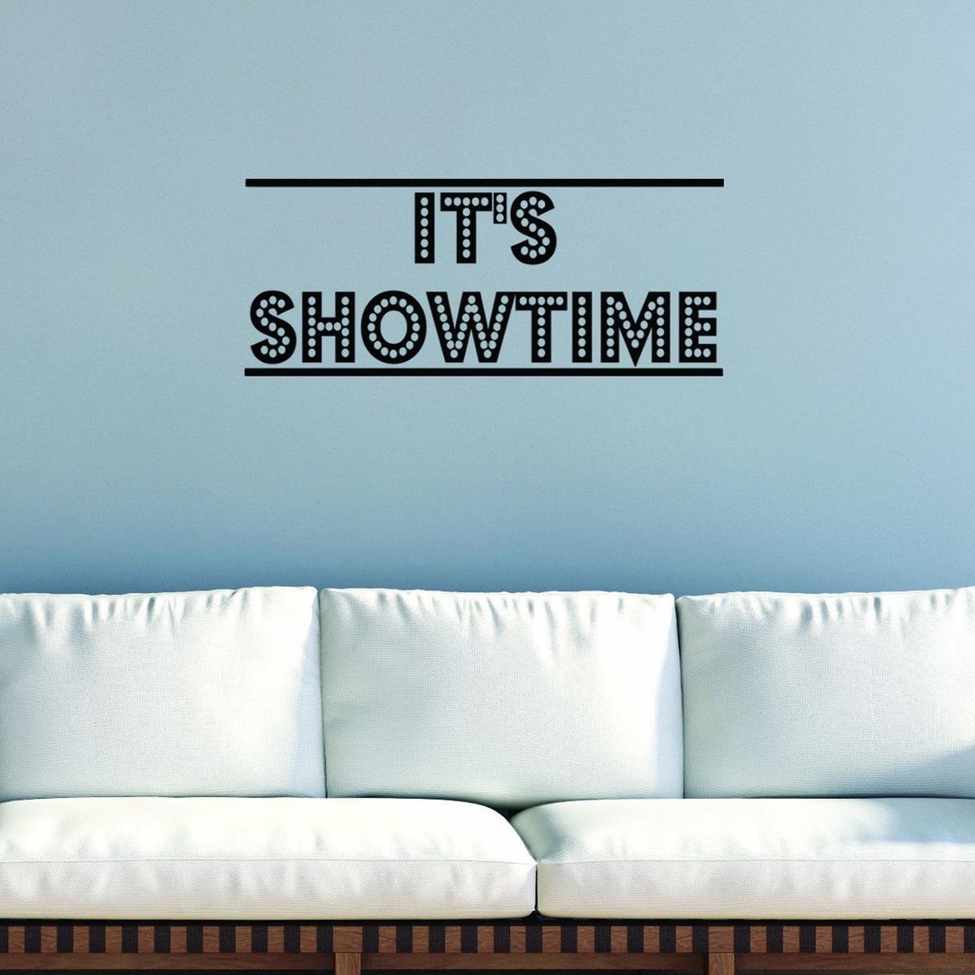 It's Showtime Vinyl Wall Decal Decor Home Theater Drama Wall Stickers ...