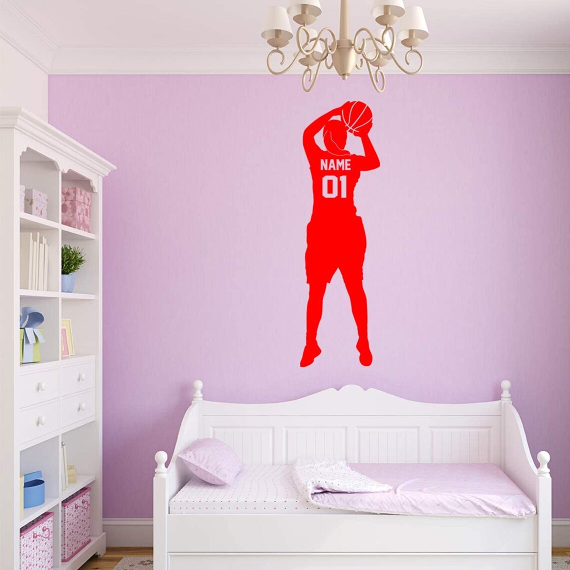 Custom Basketball Girl Wall Decal - Personalized Name Girls Room Sports ...