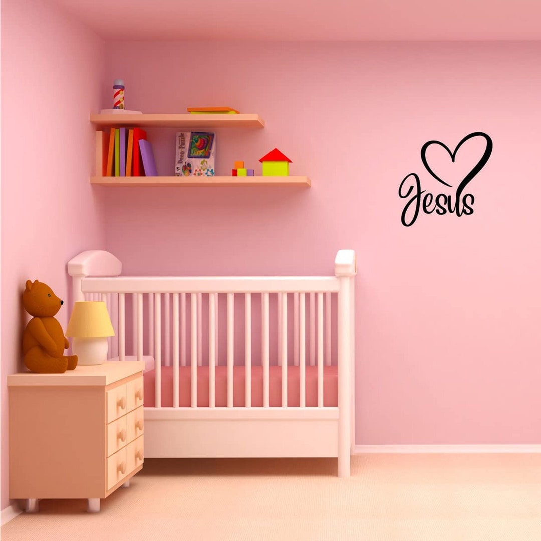 Jesus Stickers - Nursery Wall Decor - Jesus Heart Religious Christian ...