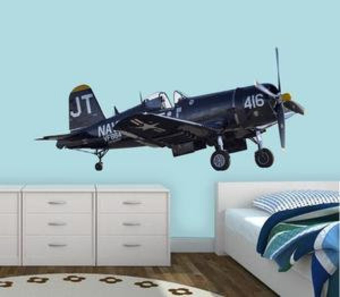 Vintage Airplane - Propeller Plane Aviation Wall Decal - Peel and Stick ...